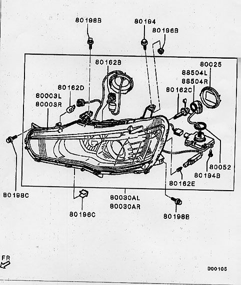 Mitsubishi 80030AL HEADLAMP ASSY LH | JDM Japanparts.com | CY4A