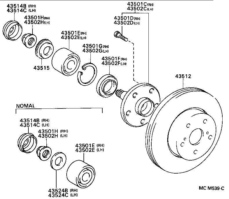 Toyota 43501E/ 43502E FRONT AXLE HUB BEARING | JDM Japanparts.com | JZS147