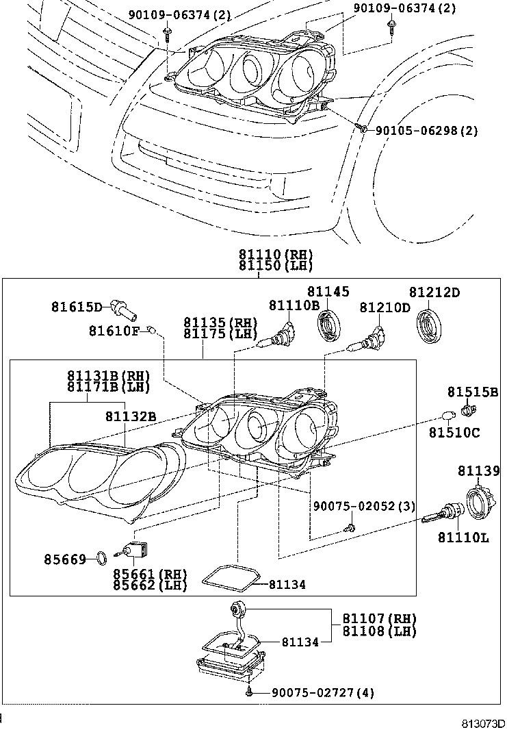 Toyota 81110/ 81150 HEAD LAMP ASSY | JDM Japanparts.com | GRX12#