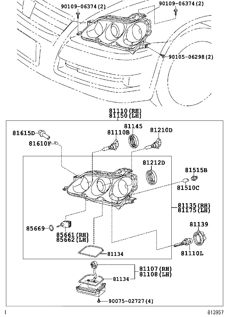 Toyota 81110/ 81150 HEAD LAMP ASSY | JDM Japanparts.com | GRX12#
