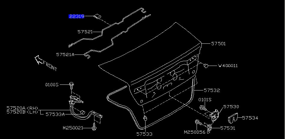 Subaru 57501 TRUNK LID COMPLETE | JDM Japanparts.com | BL