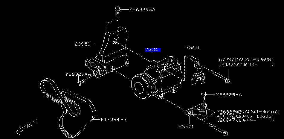 Subaru 73111 COMPRESSOR ASSY | JDM Japanparts.com | BPE/BLE