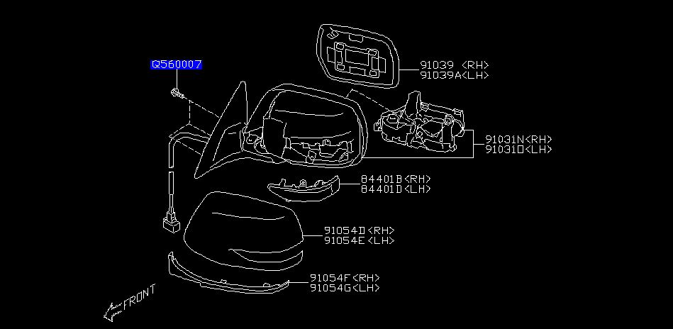 Subaru 91054F/91054G COVER, CAP OUTER MIRROR LOWER | JDM Japanparts.com ...