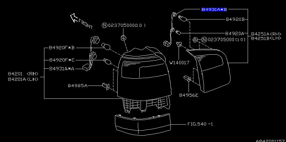 Subaru 84201/ 84201A LAMP ASSY, REAR COMBINATION | JDM Japanparts.com | C-D