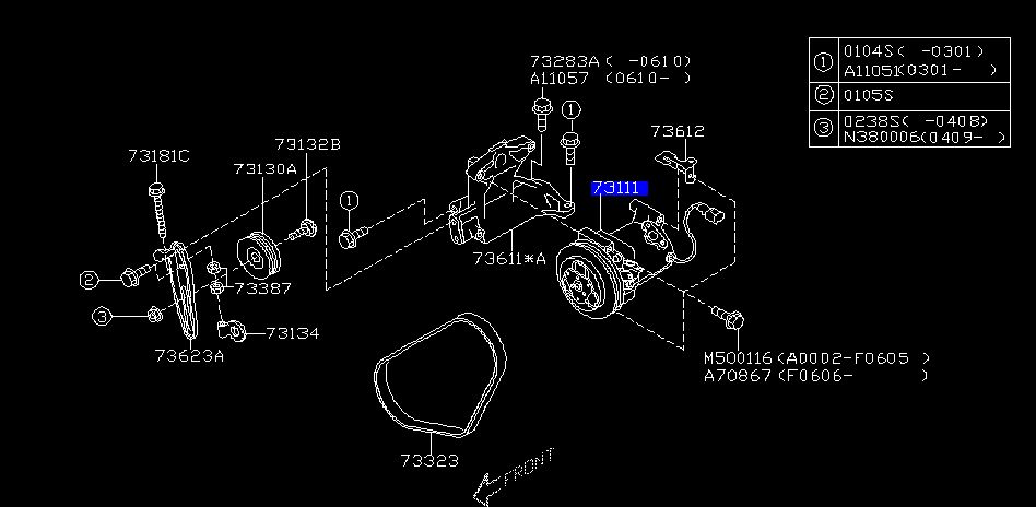 Subaru 73111 COMPRESSOR ASSY | JDM Japanparts.com | GD/GG C-G