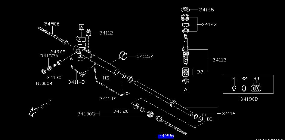 Subaru 34906 TIE ROD COMPLETE, GEAR BOX | JDM Japanparts.com | BP/BL