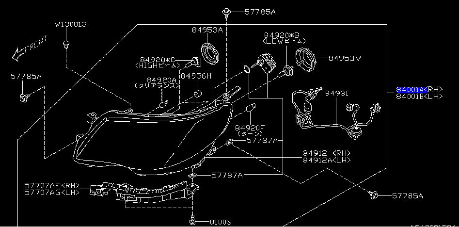 Subaru 84001A/84001B LAMP ASSY, HEAD | JDM Japanparts.com | SH