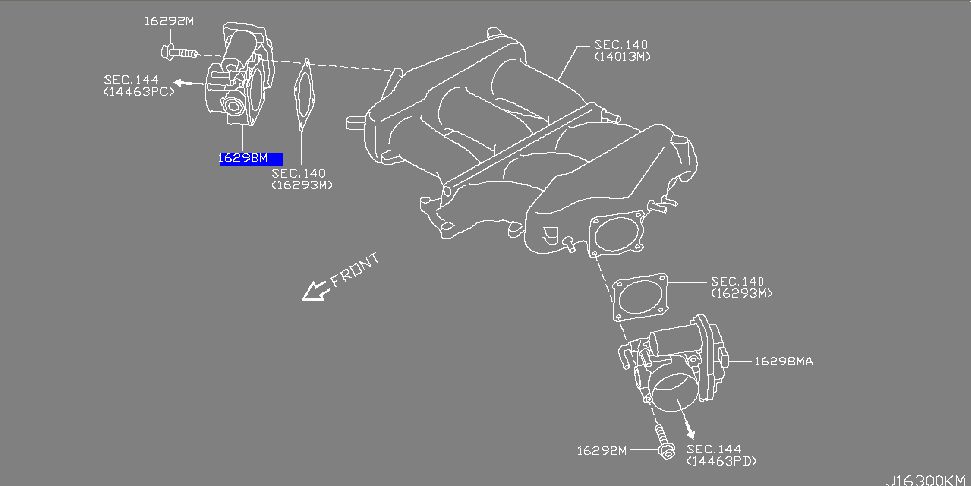 Nissan 16298M/16298MA CHAMBER ASSY, THROTTLE | JDM Japanparts.com | R35