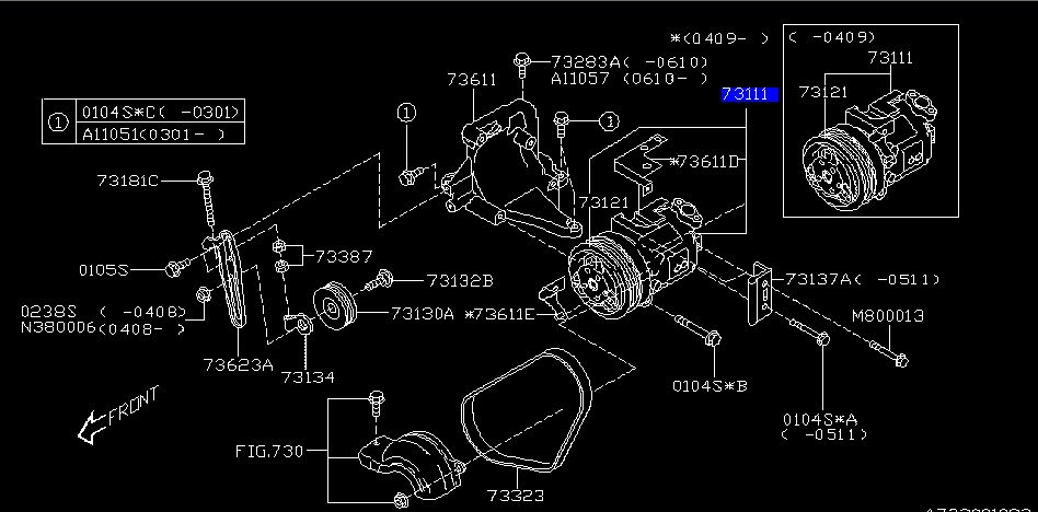 Subaru 73111 COMPRESSOR ASSY | JDM Japanparts.com | SG/