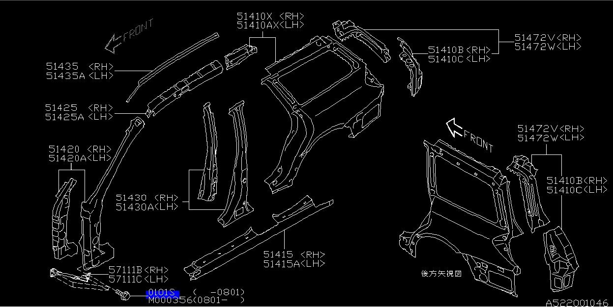 Subaru 57111B+57111C STAY COMPLETE, COWLING SIDE | JDM Japanparts.com ...