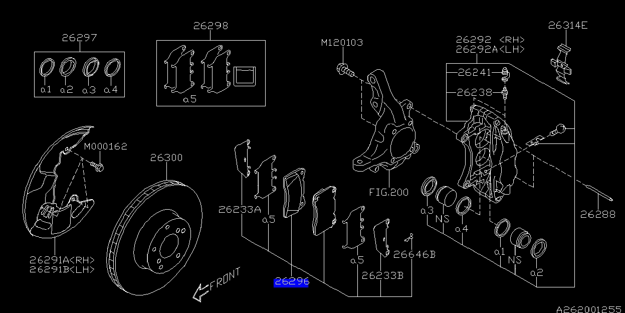 Subaru 26296 PAD KIT, FRONT DISK BRAKE | JDM Japanparts.com | VAB