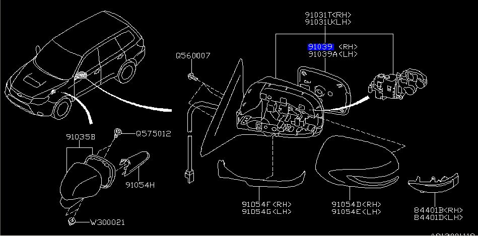 Subaru 84401B/84401D LAMP ASSY, SIDE MIRROR TURN | JDM Japanparts.com | SH