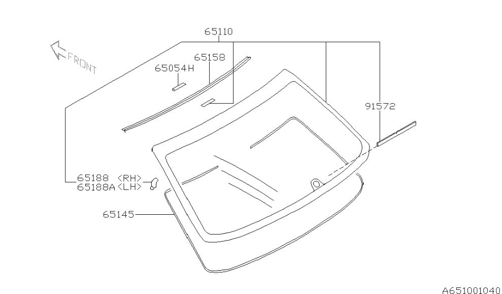 Subaru 65158 MOLDING, REAR WINDOW | JDM Japanparts.com | GD