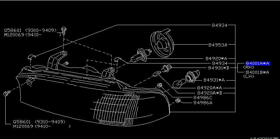 Subaru 84001A*A/ 84001B*A LAMP ASSY. HEAD | JDM Japanparts.com | BG/BD